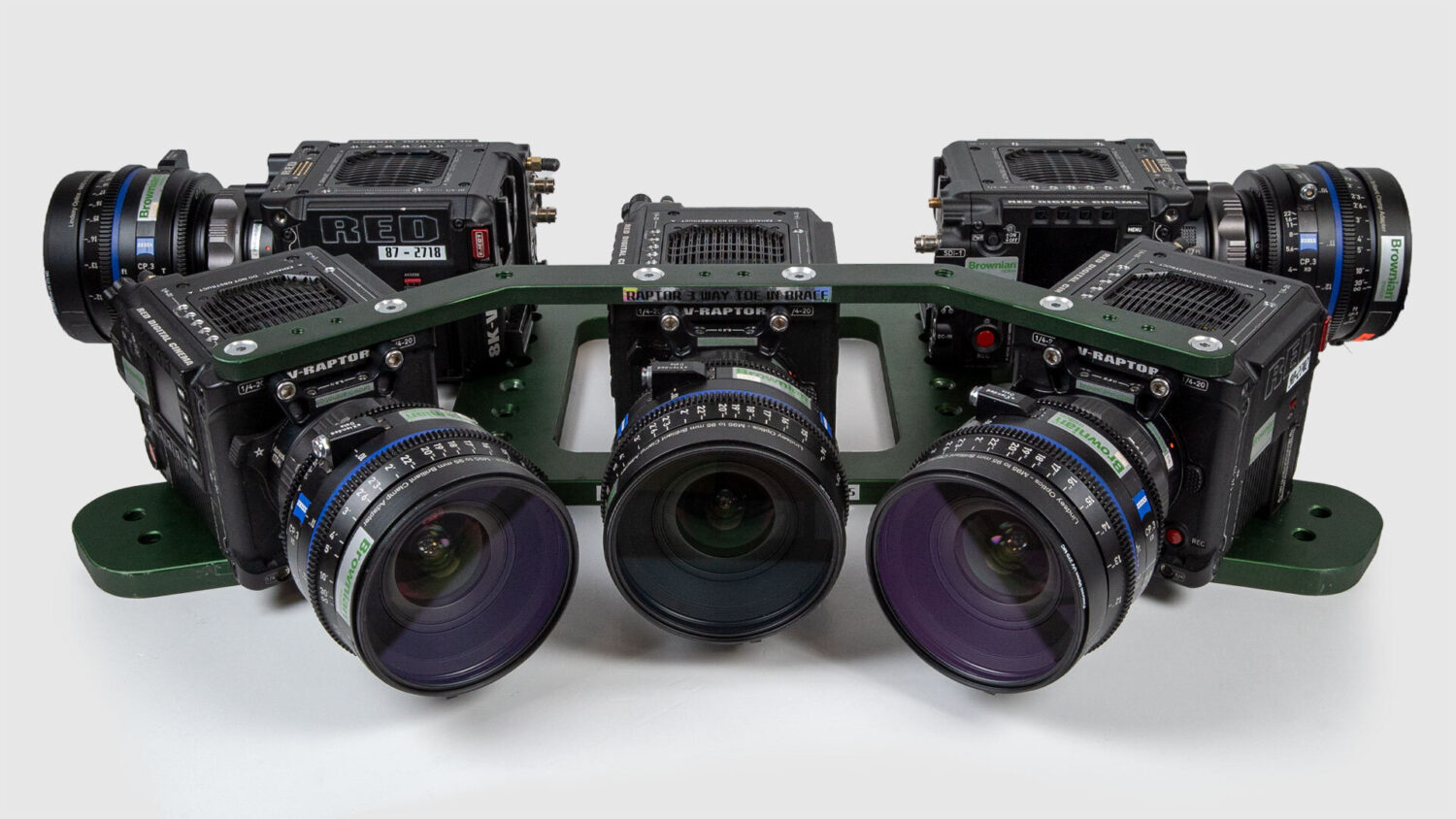 5- WAY (5 x RED DSMC3 V-RAPTOR) LANDSCAPE ARRAY RIG Hire in the UK & London